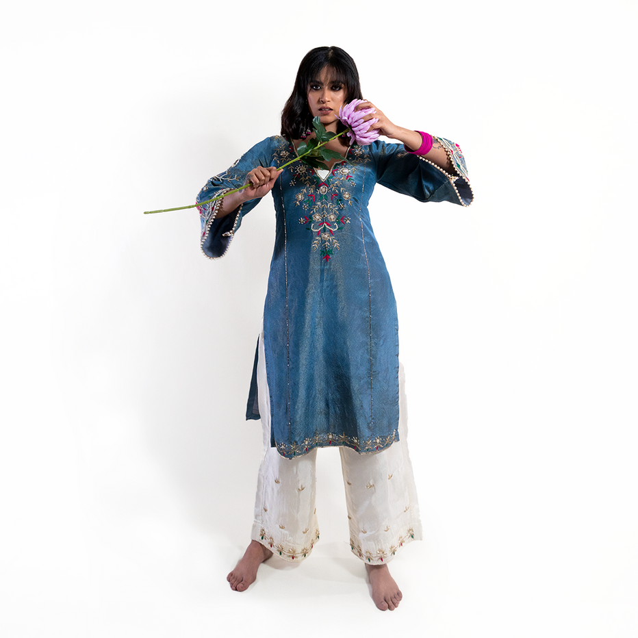 Blue Blossom Sharara Suit – Sharmeeli